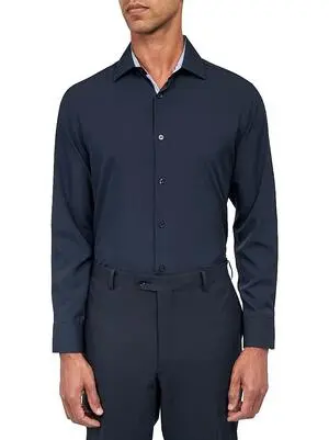 WRK Slim Fit Solid Navy Performance Dress Shirt