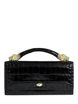 Alexis Bittar Lioness Embossed Leather Handbag Black