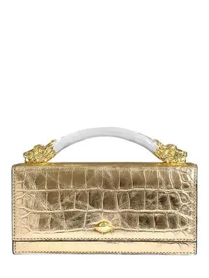 Alexis Bittar Lioness Embossed Leather Handbag Gold