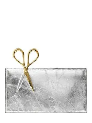 Alexis Bittar Petite Scissor Leather Clutch - Silver