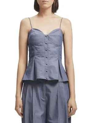 SAINT ART Chaya Peplum Hem Top - Chambray