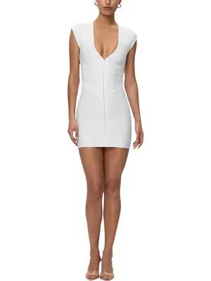 Herve Leger Sleeveless Mini Dress - Alabaster