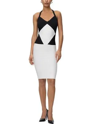 Herve Leger Sandra Dress - Black Alabaster