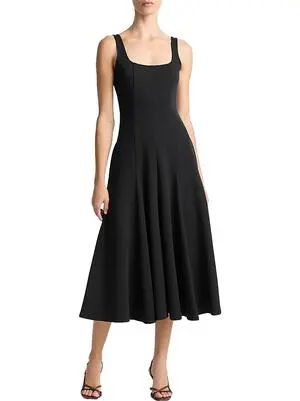 Vince Square Neck Seamed Dress - Black