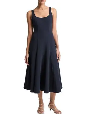 Vince Square Neck Seamed Dress - Eclipse