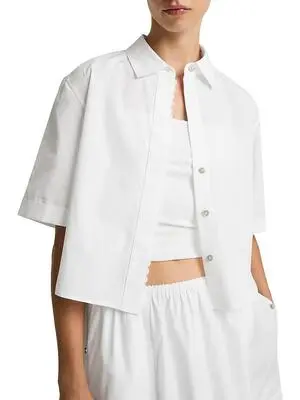 Vince Scalloped Cotton Top Optic White