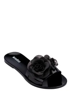 Melissa Babe Petals Slides - Black