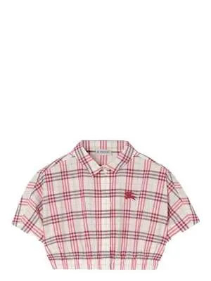 Burberry Check Cotton Shirt - Aubergine Purple