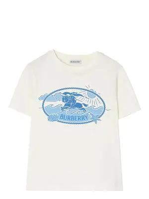 Burberry Knight Stamp Cotton T-shirt - Chalk White