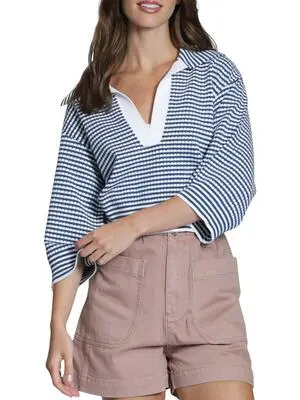 APNY Striped Three-quarter Sleeve Top - Bluewhite Stripe
