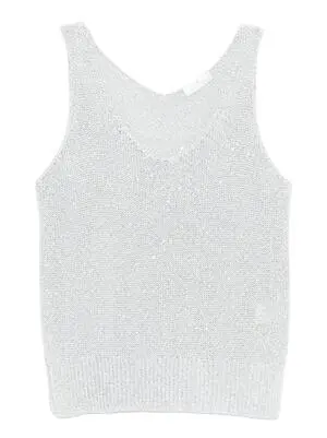 PANICALE V-neck Knitted Vest - Silver