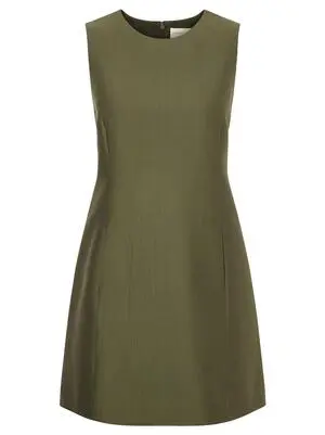 Veronica De Piante Melodie Cotton And Silk-blend Mini Dress - Green