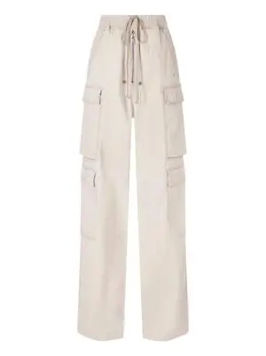 Rick Owens Jumbo Belas Cotton-blend Wide-leg Cargo Pants - Off-white