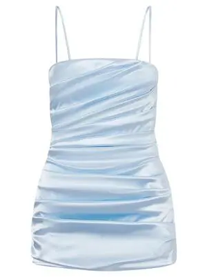 Dolce & Gabbana Draped Satin Mini Dress - Blue