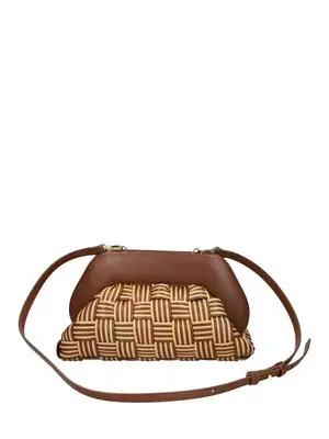 THEMOIRE Woven Clutch - Brown