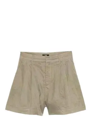 ELEH Pleated Regular Fit Shorts - Brown