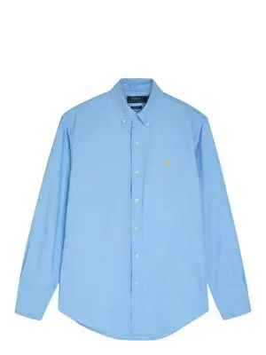 Polo Ralph Lauren Logo-embroidered Cotton Shirt - Light Blue