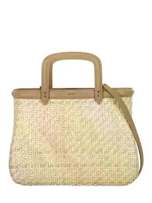 Rodo Wicker Top Handle Tote Bag - Neutrals