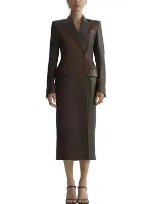 MUGLER Double-breasted Jacket Coat - Brown