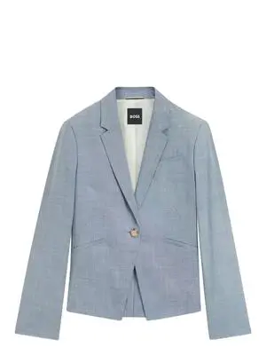 BOSS Notched-lapel Single-button Blazer - Blue