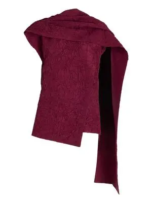Proenza Schouler Lina Asymmetrical Silk Wrap Top - Red