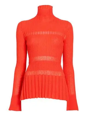 Proenza Schouler Rosario Merino-wool Mock Neck Top - Orange