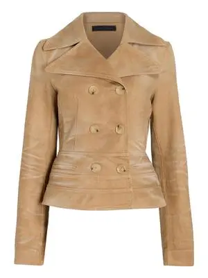 Proenza Schouler Romane Double-breasted Rigid Denim Jacket - Khaki