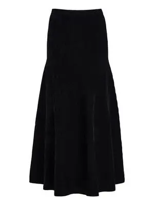 ZANKOV Zander Velvet Midi Skirt - Black