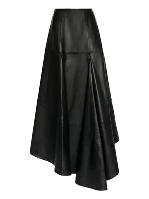 Altuzarra Calloway Leather Midi Skirt - Black