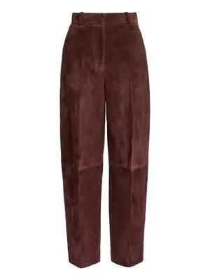 Altuzarra Suede Wide-leg Pants - Red