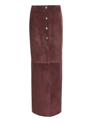 Altuzarra Pinkard Suede Maxi Skirt - Red