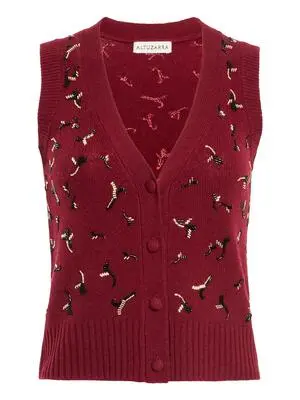 Altuzarra Shore Wool Top - Burgundy
