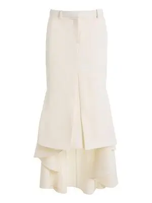 Michael Kors High-low Virgin Wool Maxi Skirt - Ivory