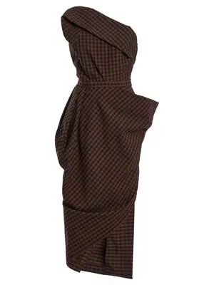 Michael Kors Draped Wool-blend Midi Dress - Brown