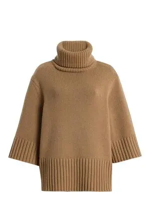 Michael Kors Funnel-Neck Cashmere Sweater Neutral
