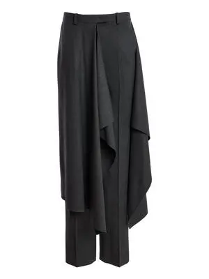 MICHAEL KORS Wool-Blend Straight-Leg Pants With Overskirt