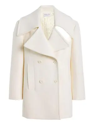 Michael Kors Double-breasted Virgin-wool Pea Coat - Ivory