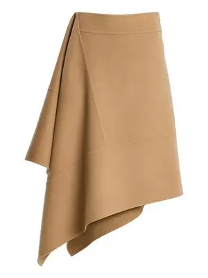 Michael Kors Asymmetric Virgin-wool Midi Skirt - Neutral