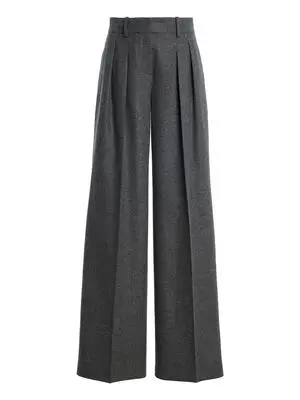 Michael Kors Pleated Virgin-wool Straight-leg Trousers - Grey