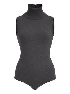 Michael Kors Turtleneck Cashmere-blend Bodysuit - Grey