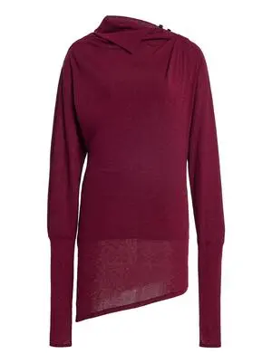 Proenza Schouler Golda Asymmetrical Long Sleeve Top - Burgundy