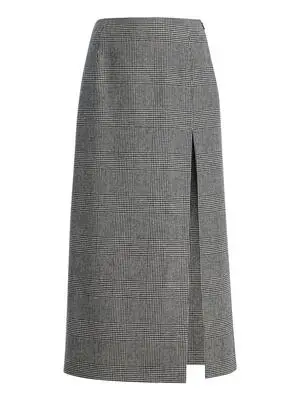 Michael Kors Wool-cashmere Midi Skirt - Black/white