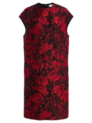 Michael Kors Floral Shift Midi Dress - Red
