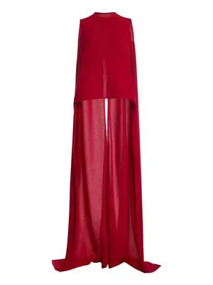 Michael Kors Sleeveless Virgin-wool Top - Red