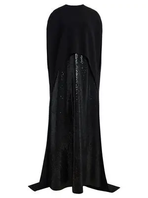 Michael Kors Cape Wool-blend Gown - Black