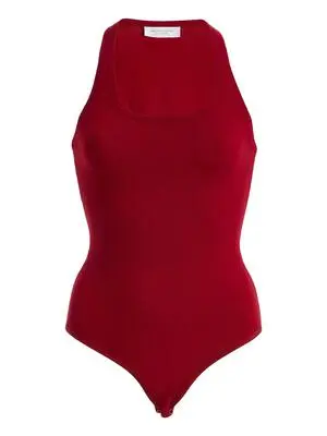 Michael Kors Scoop-neck Cashmere-blend Bodysuit - Red