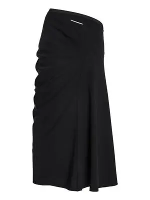 Michael Kors Bias Wool-blend Midi Skirt - Black