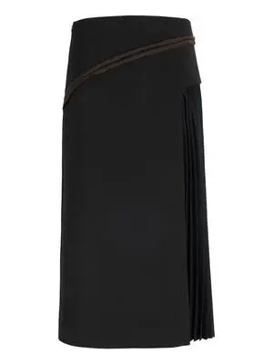 Proenza Schouler Justine Sheer Panel Midi Skirt - Black