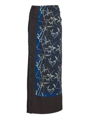 Proenza Schouler Printed Maxi Skirt - Medium Wash