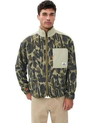 MALBON Tour Divot Camo Sherpa Jacket - Bark Camo